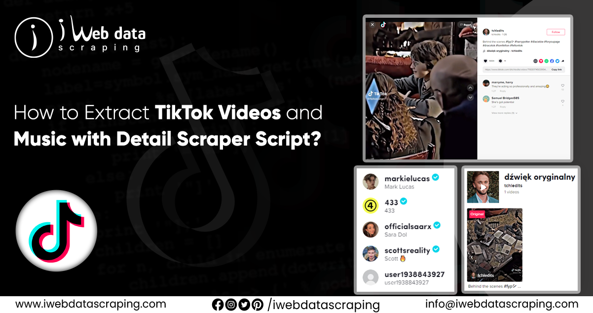 Scrape TikTok videos and music with iWeb Data Scraping.