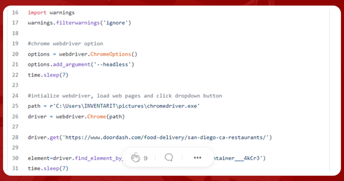 Extract restaurant menu from DoorDash: A Step-by-Step Guide