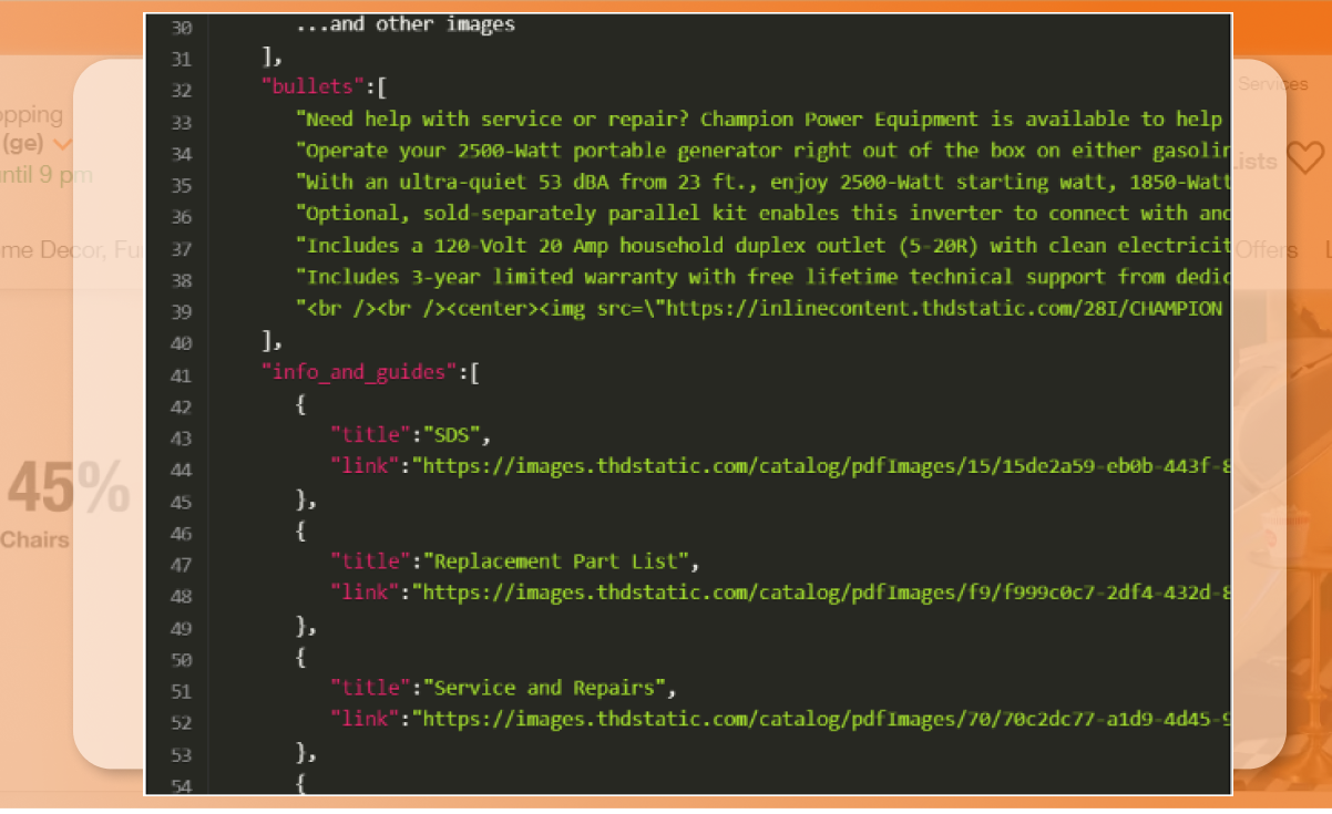 how to scrape product data from home depot website ? - TheOmniBuzz
