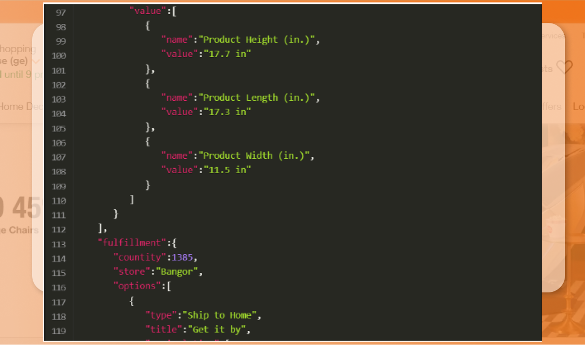 how to scrape product data from home depot website ? - TheOmniBuzz