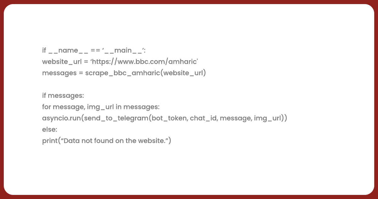 How to Perform Web Scraping BBC Amharic News Using Python and Transfer Data to Telegram Bot?
