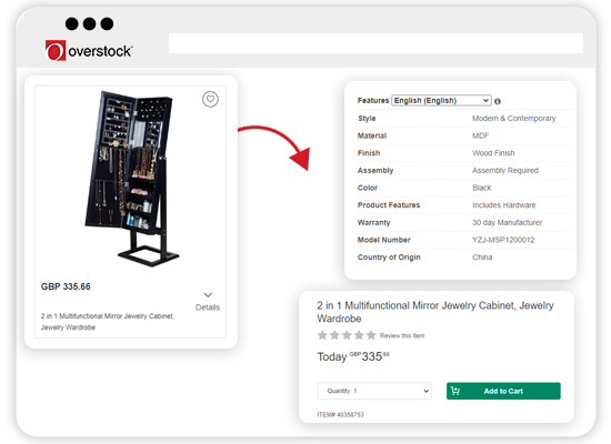 Scrape Overstock product data iWeb Data Scraping.