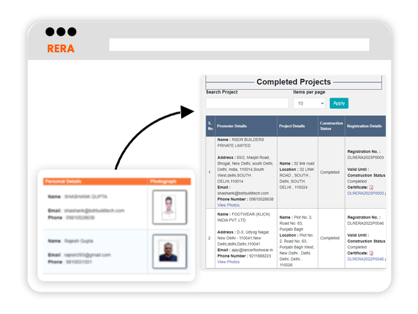 RERA Website Data Scraping Services - Scrape Data from RERA Website